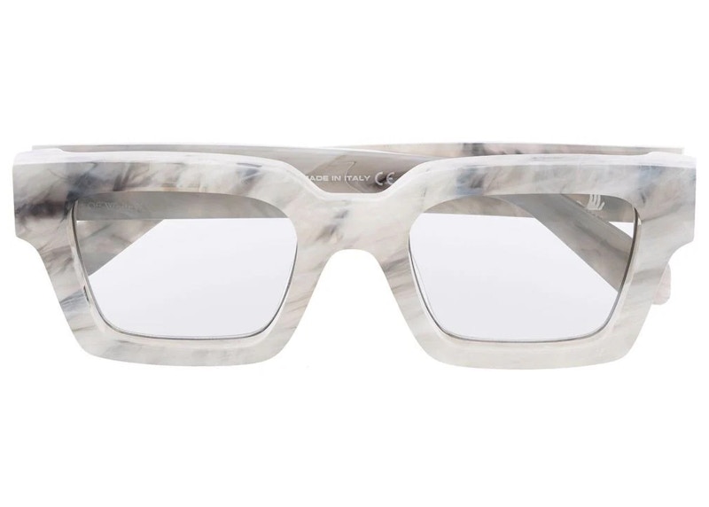 OFF-WHITE Rectangle Frame Virgil Sunglasses Grey/White ...