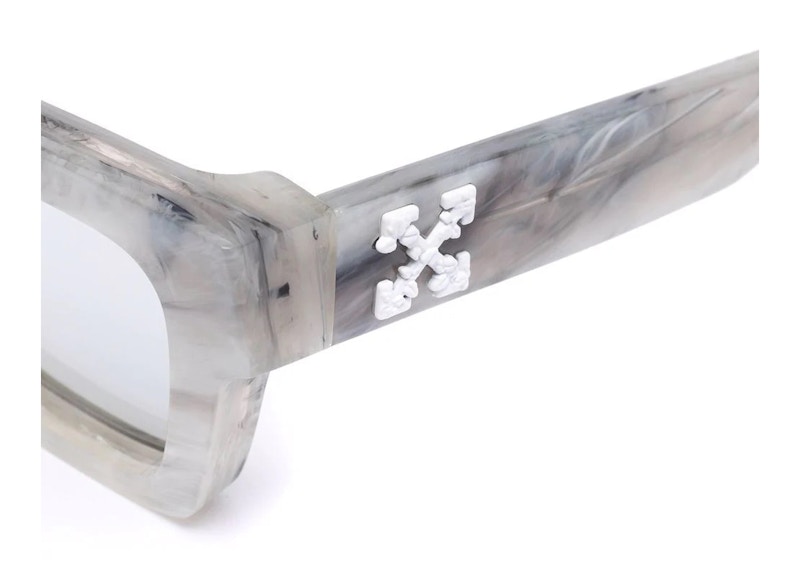 OFF-WHITE Rectangle Frame Virgil Sunglasses Grey/White ...