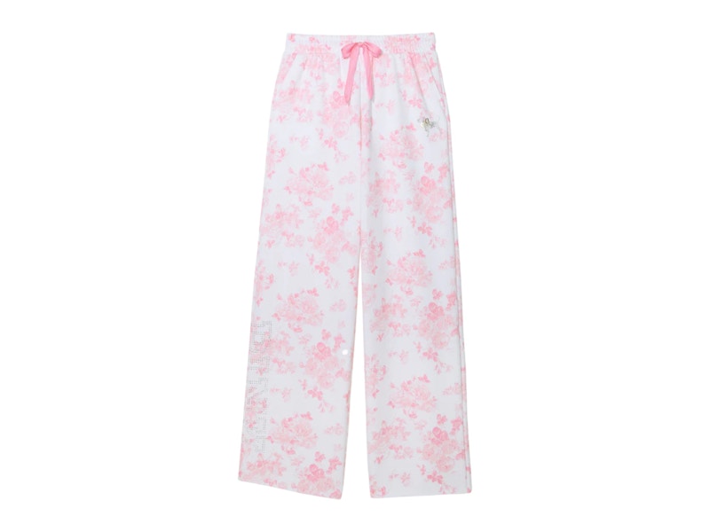 PINK x LoveShackFancy Wide-Leg Sweatpants Everblooming White - SS25 - US