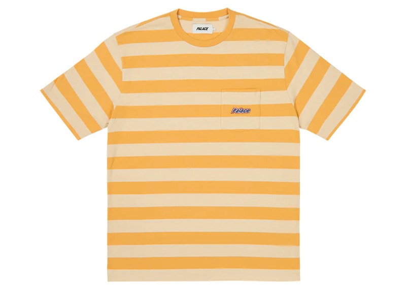 Palace Block Stripe T-Shirt Amber Nectar Men's - FW23 - US