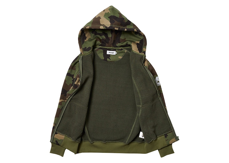 Palace Bonded Sherpa Zip Hood Camo Men's - SS24 - US