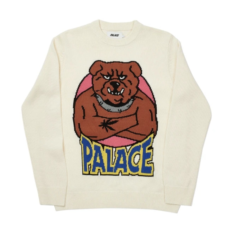 Palace Bulldog Knit White - FW20 - ES
