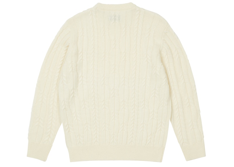 Palace Cable Knit Cream Men's - SS21 - US