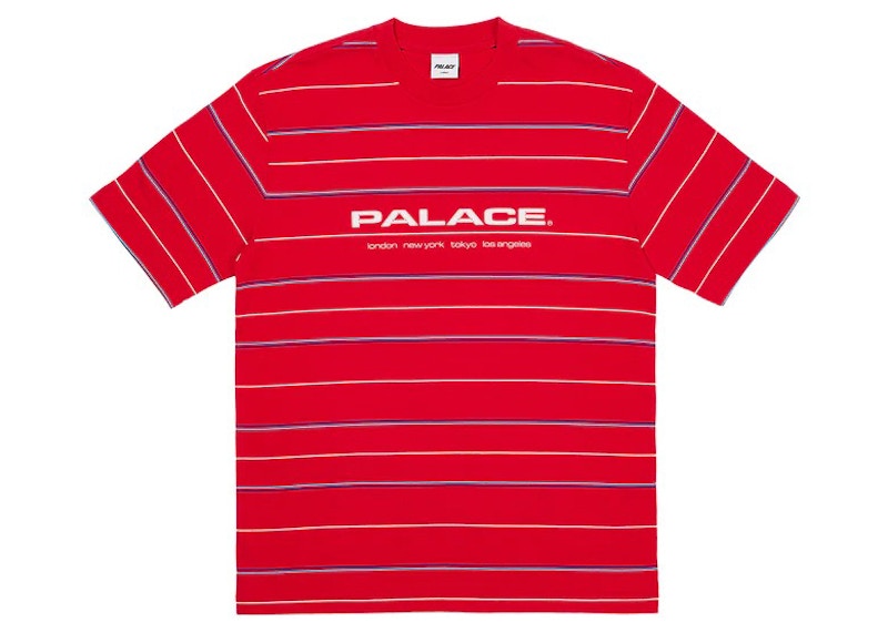 Palace City Striper T-Shirt Truest Red Men's - SS23 - US