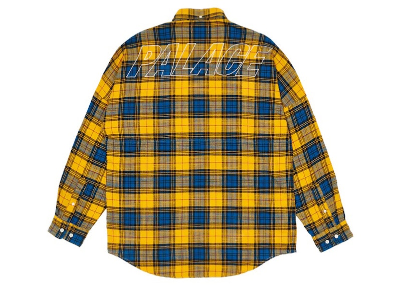 Palace Flannel Drop Shoulder Shirt Yellow Men's - FW22 - US