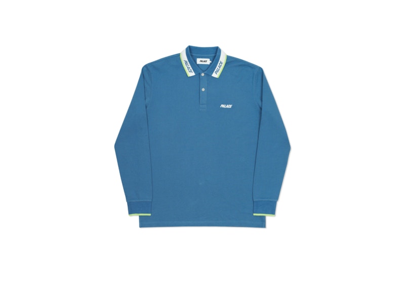 Palace Fluro L/S Polo Blue/White - Autumn 2016