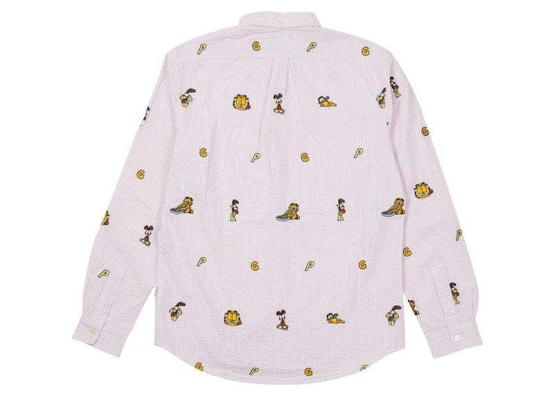 Palace Garfield Boojie Shirt Pink/White - FW21 Men's - US