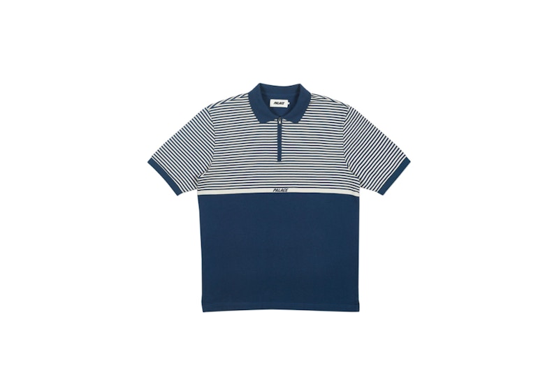 Palace H Stripe Polo Blue Men's - FW18 - US