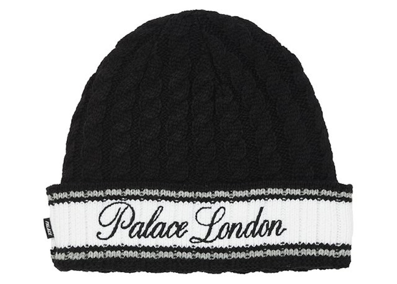 Palace London Cable Knit Beanie Black Men's - FW21 - US