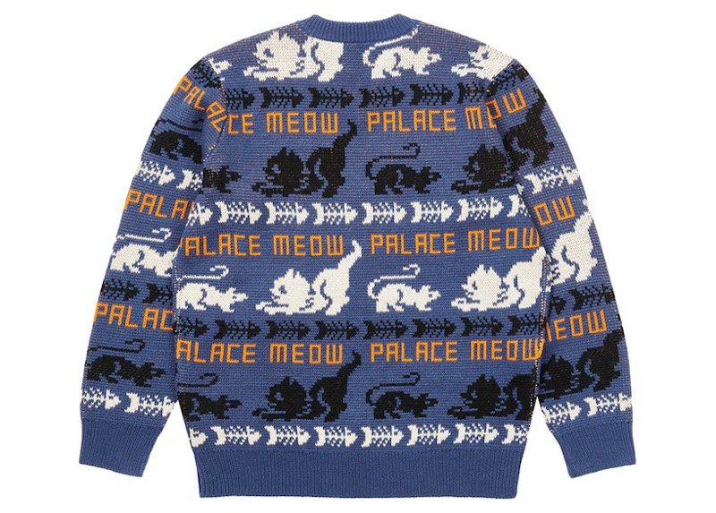 Palace Meow Meow Knit Blue Men's - FW22 - US