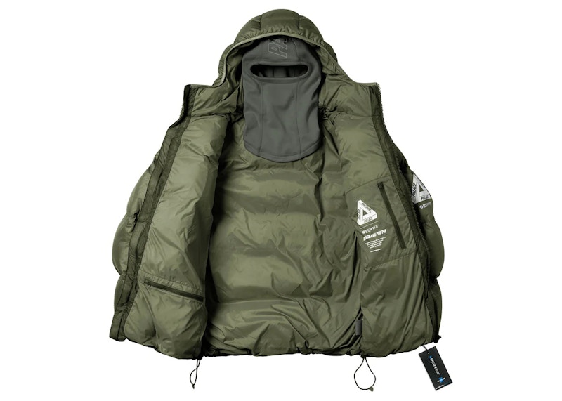 Palace Pertex Frost Balaclava Puffa Olive Men's - FW22 - GB