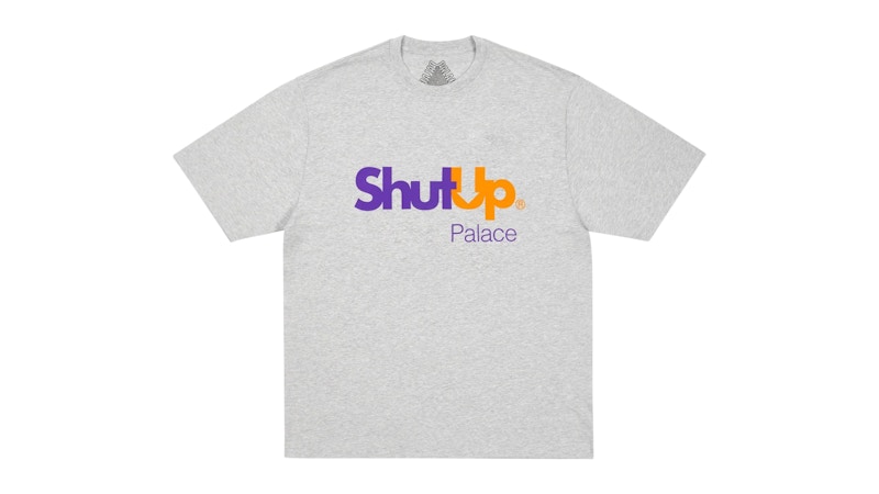Palace Shut Up T-Shirt Grey Marl Men's - FW25 - GB