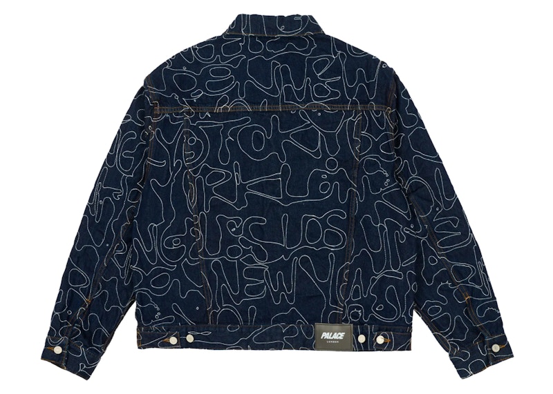 Palace Splat Denim Jacket Indigo Men's - SS24 - US