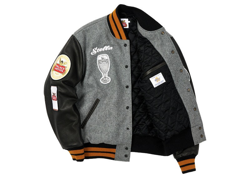Palace x Stella Artois Wool Stadium Jacket Grey/Black Men's - FW21 - US
