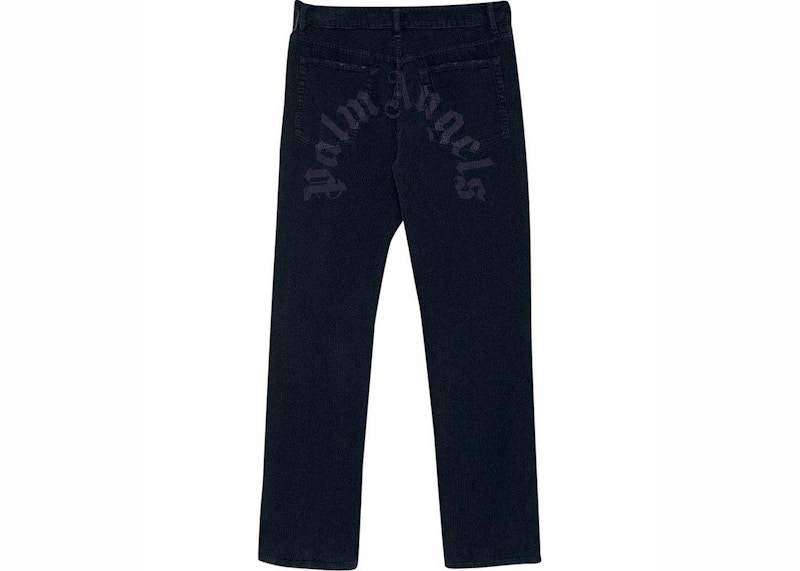 Palm Angels Corduroy Logo Regular 5 Pocket Pants Black Men's - US