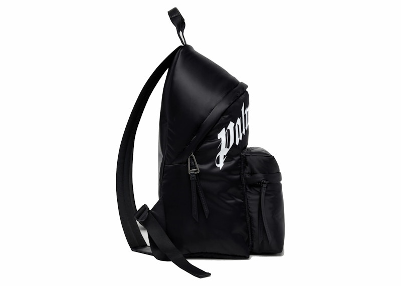 Palm Angels Curved Logo Backpack Black in Polyamide/Polyurethane - US