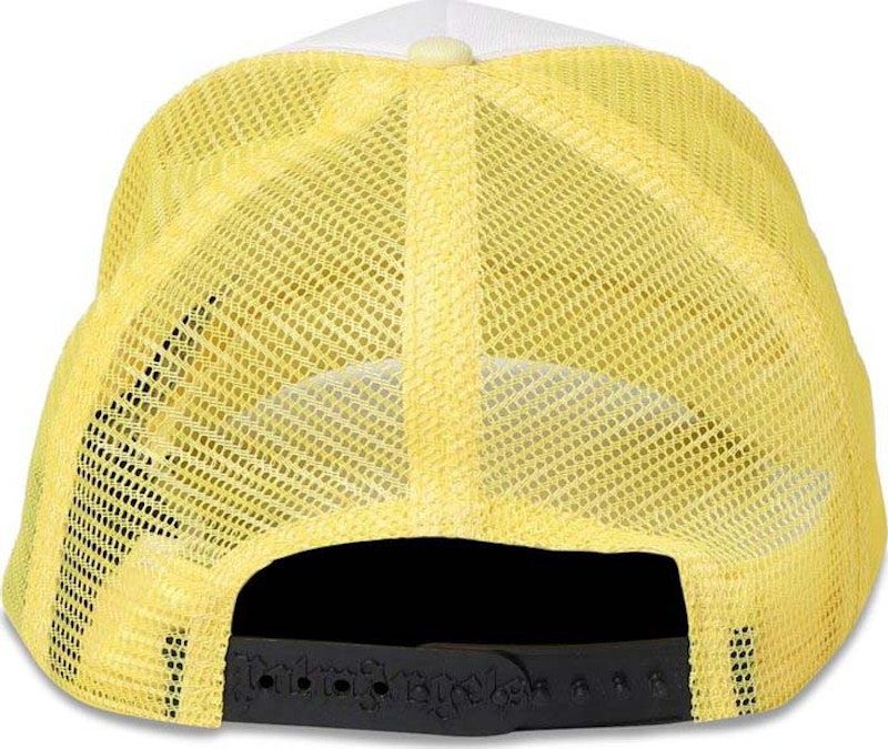 Palm Angels Curved Logo Mesh Cap Yellow/Black in Canvas - US