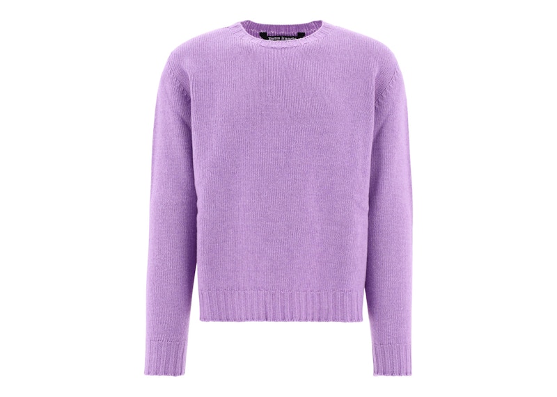 Palm Angels Curved Logo Wool Sweater Purple - SS23 - CN