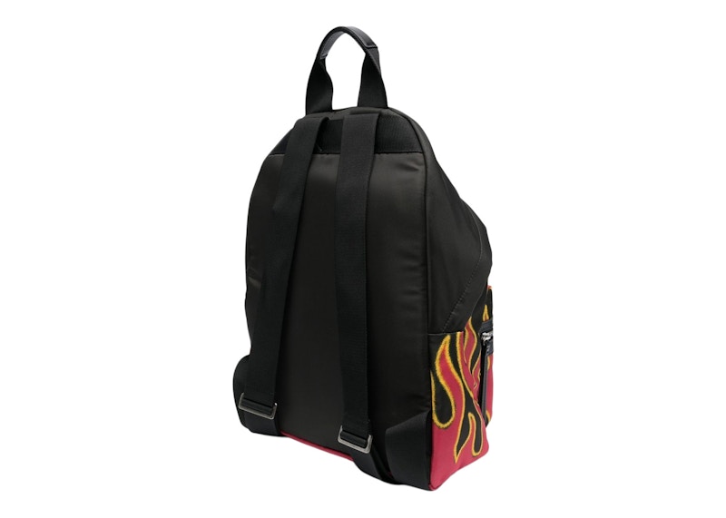 Palm Angels Flames Print Backpack Black/Red/Yellow - FW22 - US