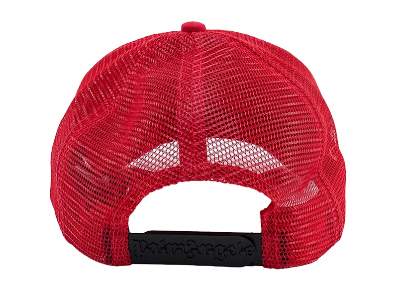 Palm Angels Frontal Logo Mens Visor Red Men's - US