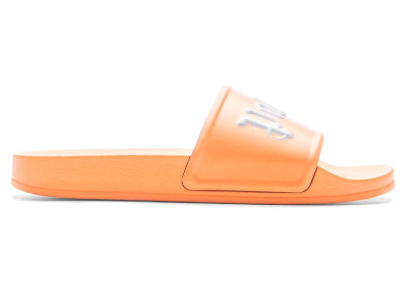 Palm Angels Logo Pool Slides Orange White Men's - PMIC001S23PLA0012001 - US