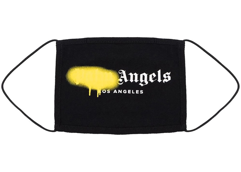 Palm Angels Paint Logo Face Mask Black/Yellow - SS21 - US