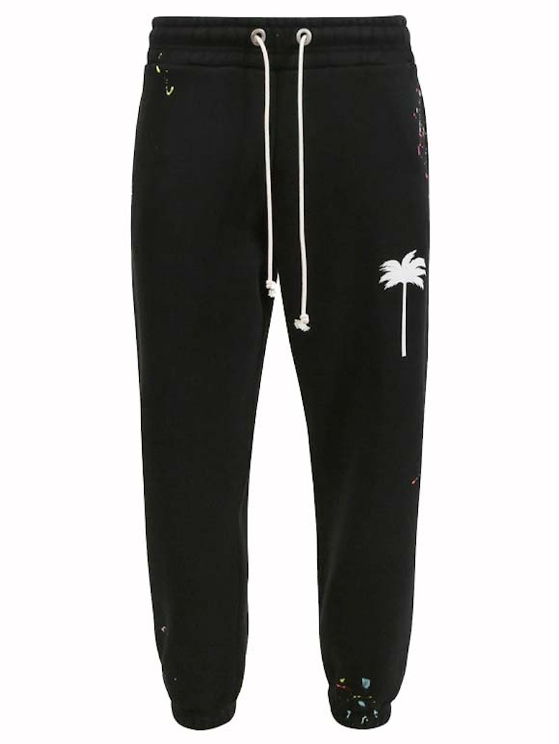 Palm Angels Palm Tree Painted Sweatpants Black Men's - US
