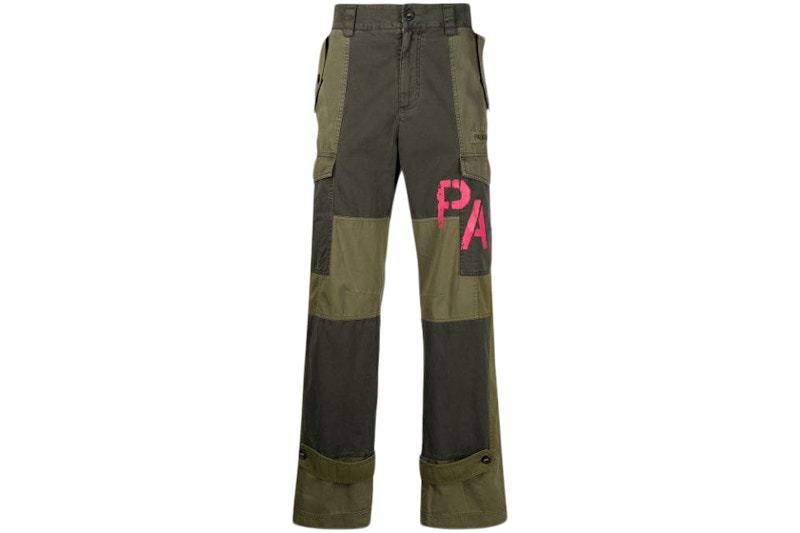 Palm Angels Panelled Cargo Pants Military Green Men's - SS21 - US