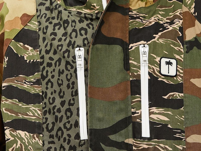 Palm Angels Short PXP Mixed Print Parka Military/Black Men's - SS22 - US