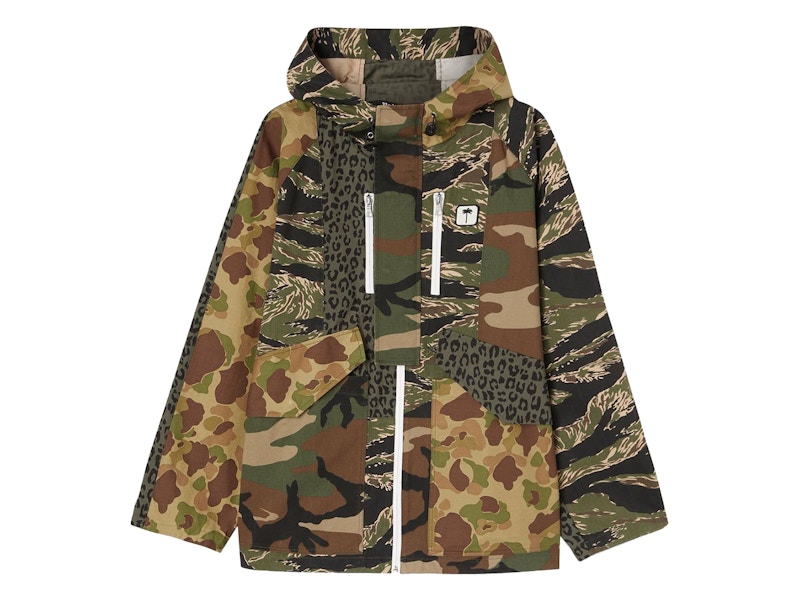 Palm Angels Short PXP Mixed Print Parka Military/Black Men's - SS22 - US