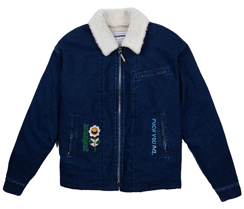 Pas de Mer Fuck You All Jacket Dark Blue Men's - FW22 - US