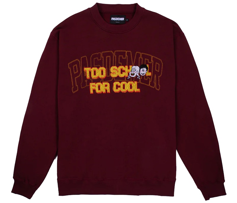 Pas de Mer Too School Sweatshirt Burgundy Men's - FW22 - US