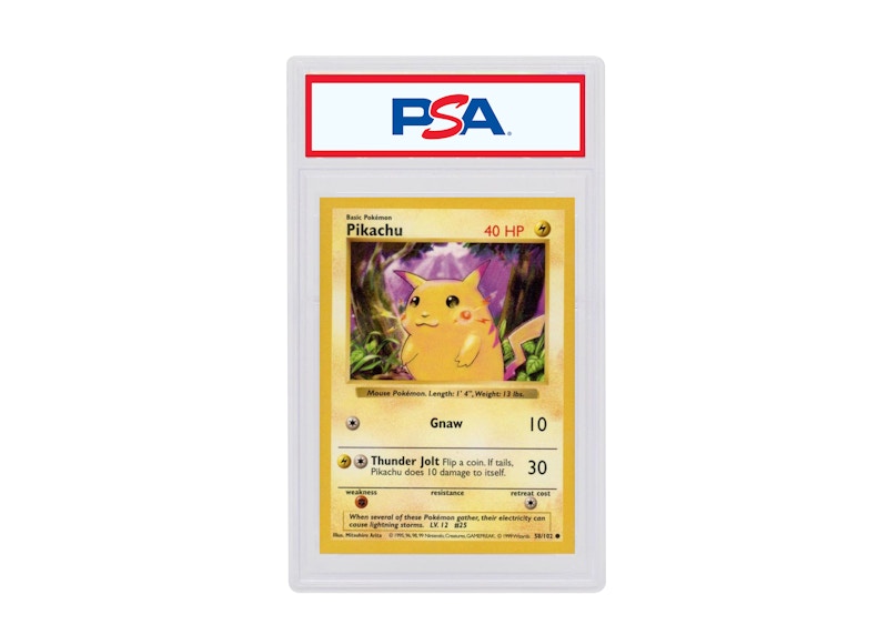 Pikachu (Red Cheeks) 1999 Pokémon Base Set Shadowless #58/102 (PSA or ...