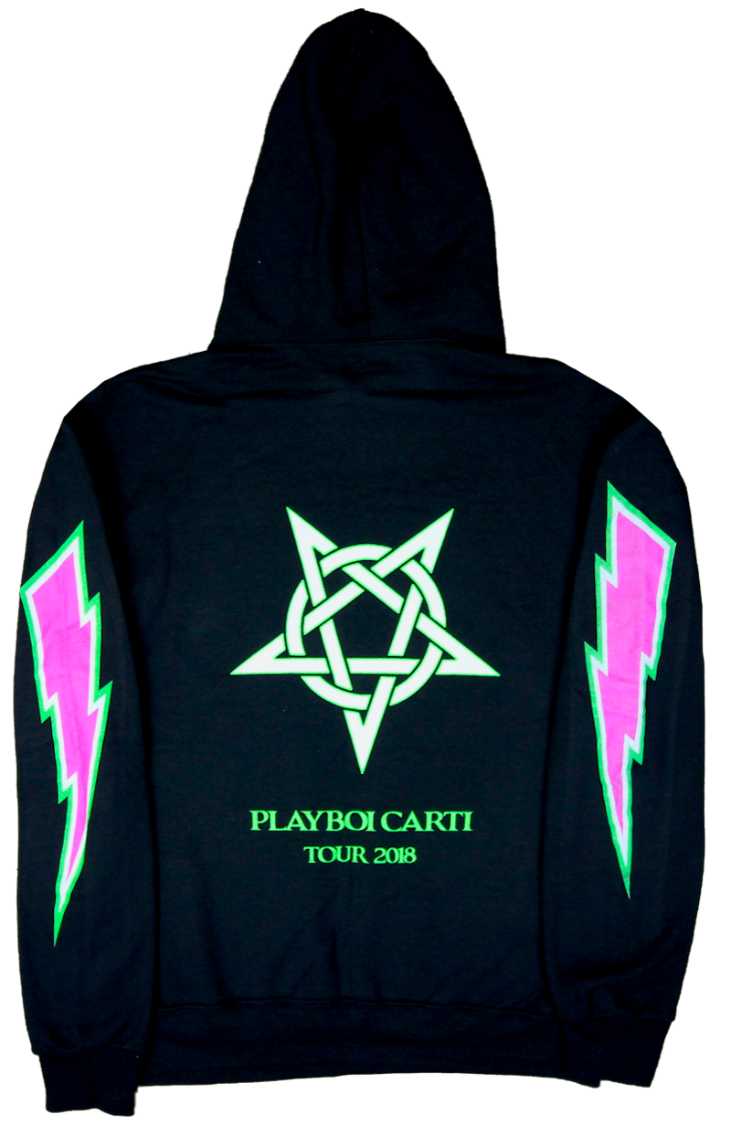 Playboi Carti Neon Tour Demon Hoodie Black Men's - FW19 - US