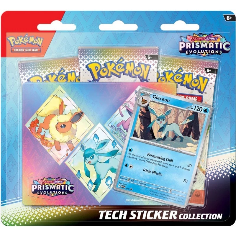 Pokèmon Scarlet & Violet Prismatic Evolutions Glaceon Tech Sticker ...
