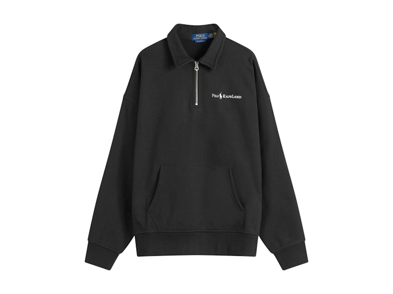 Polo Ralph Lauren Logo Quarter Zip Sweatshirt Polo Black Men's - SS25 - US