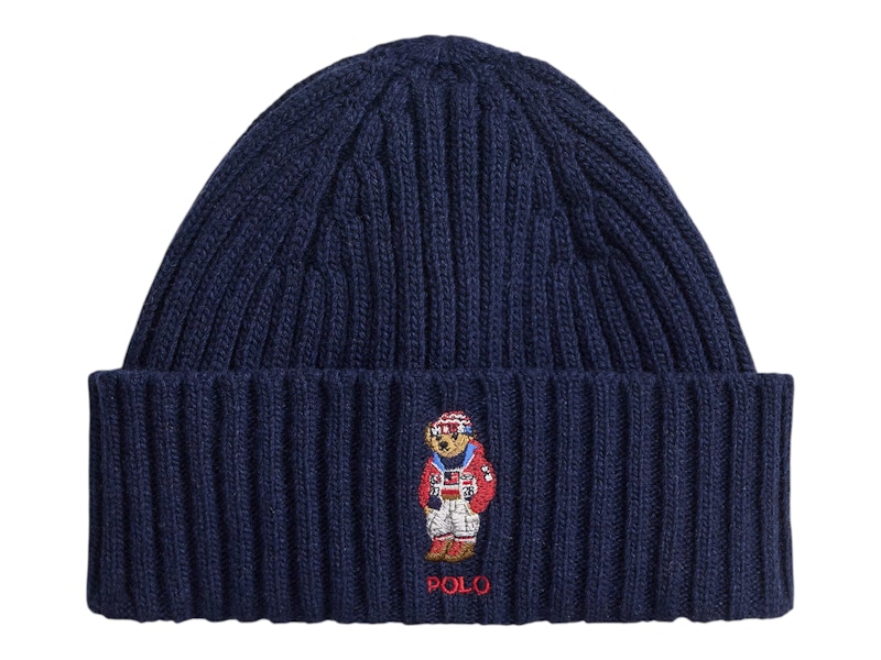 Polo Ralph Lauren Olympics Team USA 2026 Polo Bear Beanie Navy Men's ...