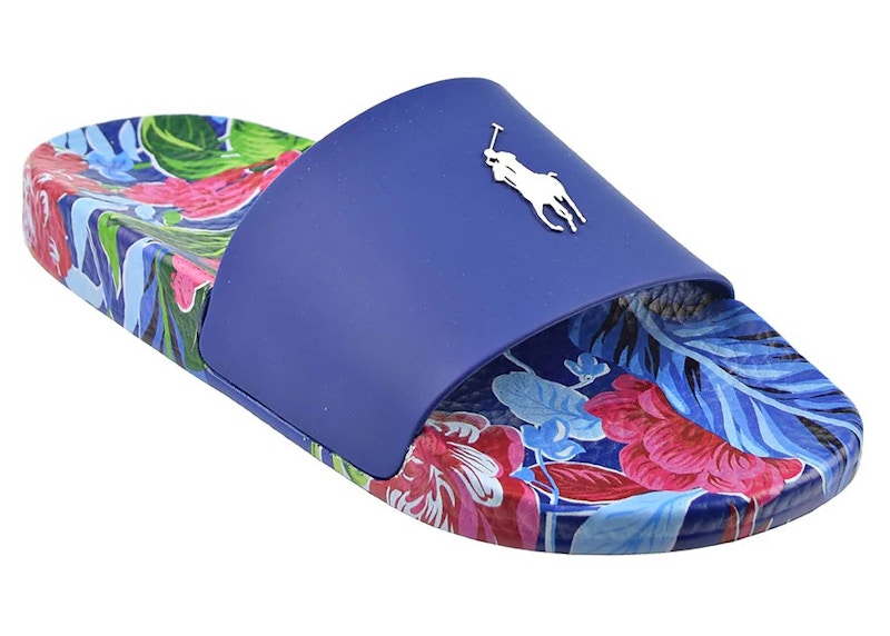 Polo Ralph Lauren Signature Pony Slide Navy Floral Men's - 809860989 ...