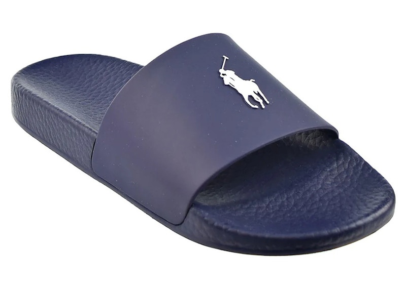 Polo Ralph Lauren Signature Pony Slide Navy White Men's - 809852071-010 ...