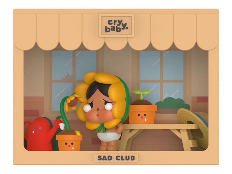 Pop Mart CRYBABY Sad Club Series Scene Sets Withering Flower Figure Set ...
