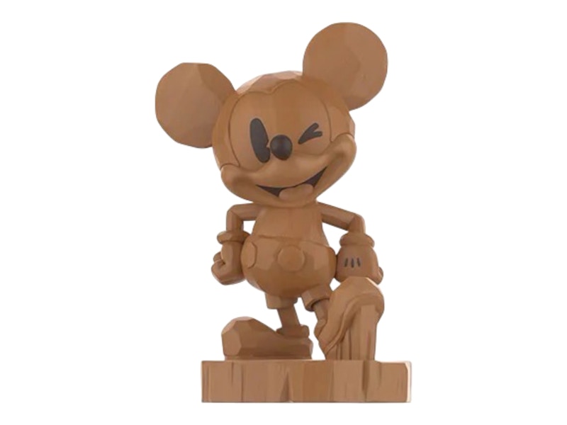 Pop Mart Disney Mickey Boundless Creativity Series Wooden Mickey Figure ...