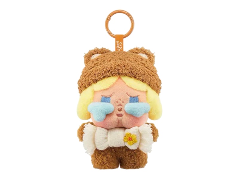 Pop Mart POP BEAN Fluffy & Cozy Series CRYBABY Fuzzy Bear Plush Pendant ...