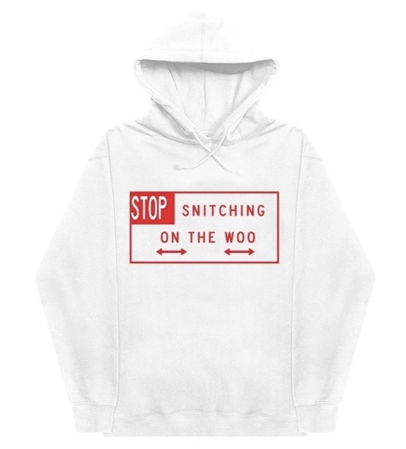 Pop Smoke x Vlone Stop Snitching Hoodie White/Red Men's - SS20 - US