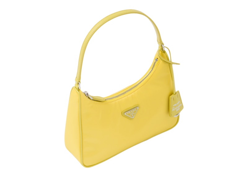 Prada 2005 Mini Sac Yellow in Re-Nylon with Silver-tone - US