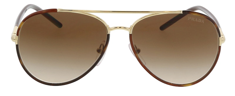 Prada Aviator Sunglasses Havana/Brown (0PR 66XS 2AU6S157) in Metal with ...