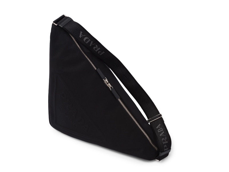 Prada Canvas Triangle Bag Black in Fabric with Silver-tone - US