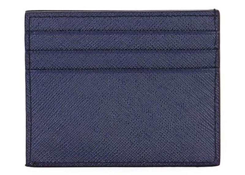 Prada Card Case (6 Card Slot) Saffiano Leather Baltico Blue in Saffiano ...