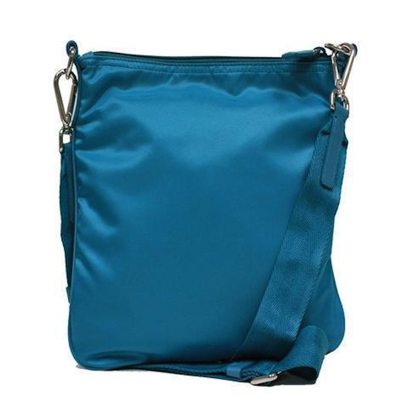 Prada Crossbody Tessuto Turquoise in Nylon with Silver-tone - US