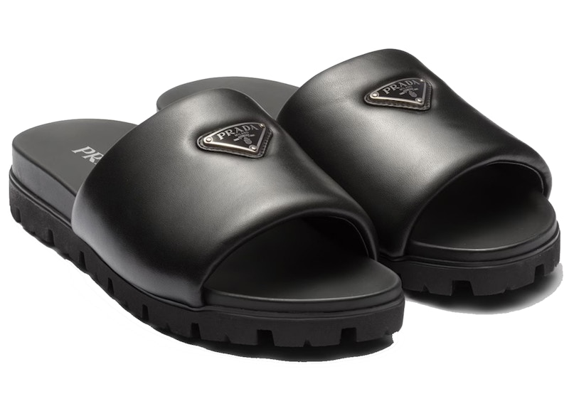 Prada Padded Slides Black Nappa Leather (Men's) Men's - 2X3099_2DL8 ...