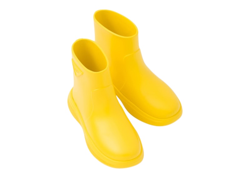 Prada Pull-On Rain Booties Sunny Yellow Rubber - 1T859M_3LKD_F0377_F ...